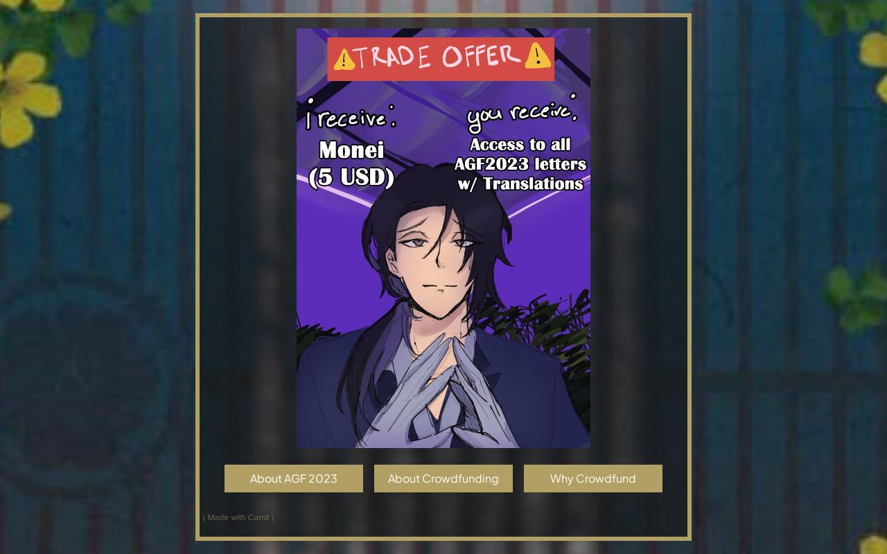 AGF 2023 Letter Crowdfunding Info Card